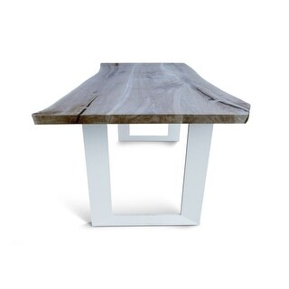 BANUR-UW Solid Wood Dining Table - Antique Oak/White - Bed Bath ...