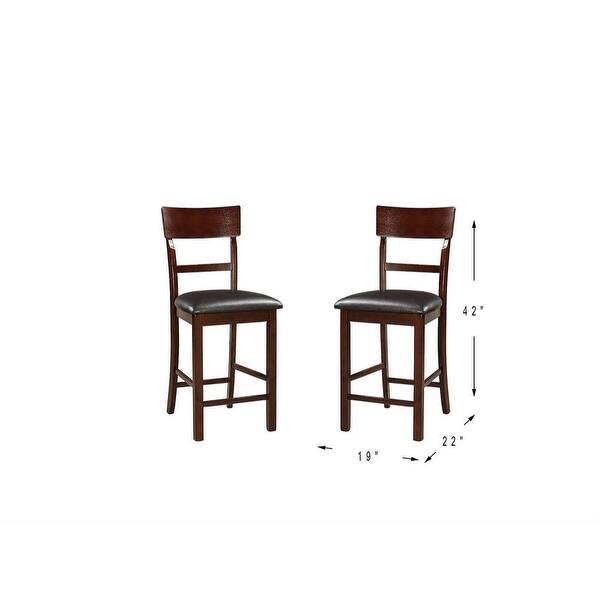 Dark Brown Cushioned Solid Wood Counter Height Chairs - Bed Bath ...