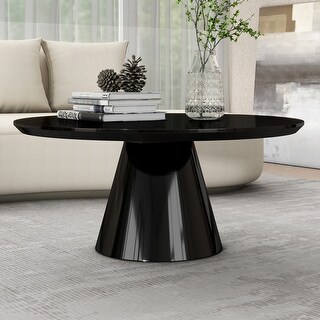 SHYFOY Modern Cone Coffee Table for Living Room, High Gloss Finish, 35 ...