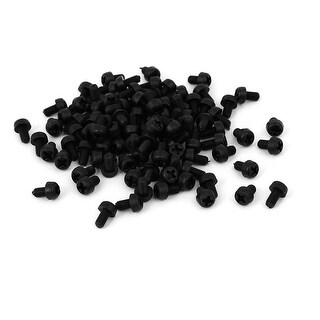 M3x5mm Phillips Round Head Nylon Machine Screw Bolt Fastener Black ...