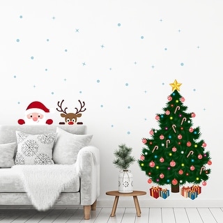 Walplus Christmas Tree Rudolph Santa Claus Wall Sticker Home Decor DIY ...