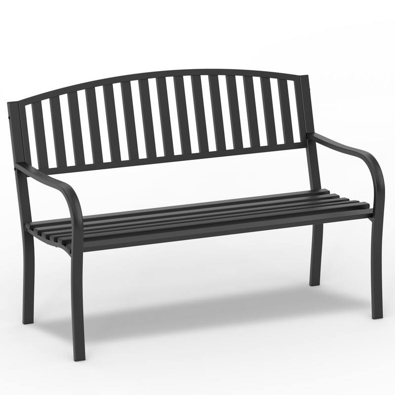 50" Metal Garden Benches for Outdoors Clearance Patio Yard Bench - Bed ...