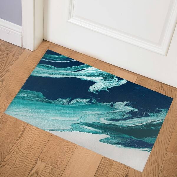 GREEN AND BLUE WAVE Doormat By Alyson McCrink - Bed Bath & Beyond ...