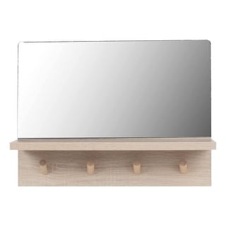 Kiera Grace Alva 16" Mirror With Display Shelf & Four Storage Hooks ...