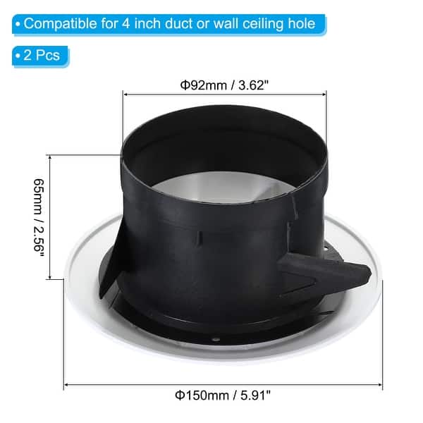 4 Inch Round Air Vent 2pcs Adjustable Ceiling Diffuser Grill Louver ...