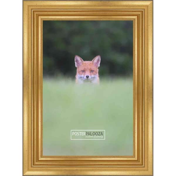 16x20 Traditional Gold Complete Wood Picture Frame with UV Acrylic ...