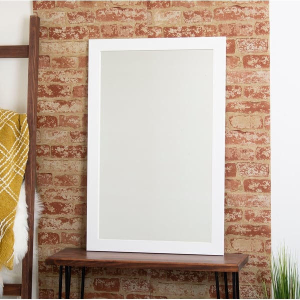 White Embossed Framed Mirror - Bed Bath & Beyond - 36556824