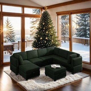 Artsy Modular Sectional Sofa with Storage Seat Oversized U Shaped Couch ...