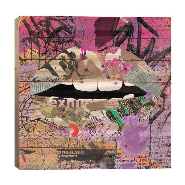 Graffiti Lips Print On Wood by Art By Choni - Multi-Color - Bed Bath ...