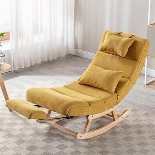 Rocking Lounge Chair with Large Backrest and Pull Out Pedal for Nursery ...