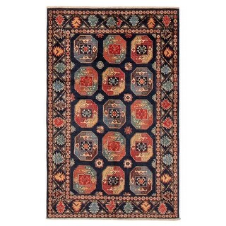 ECARPETGALLERY Hand-knotted Uzbek Ghazni Navy Wool Rug - 3'10 x 6'0 ...