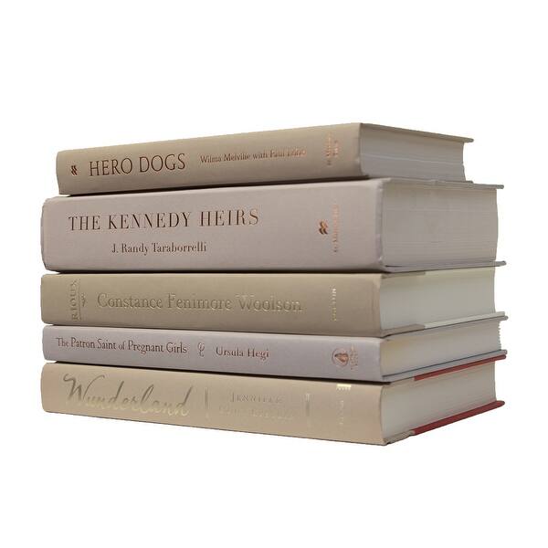 Decorative Books - Driftwood Book Stack - 5 Tan Books - Bed Bath ...