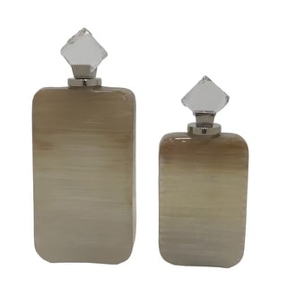 Sagebrook Home Laurier Glass Bottles with Acrylic Topper (Set of 2 ...