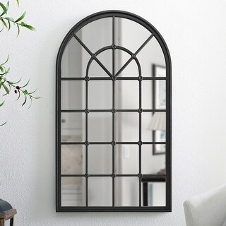Walker Edison 50-inch Arched Windowpane Mirror - Bed Bath & Beyond ...