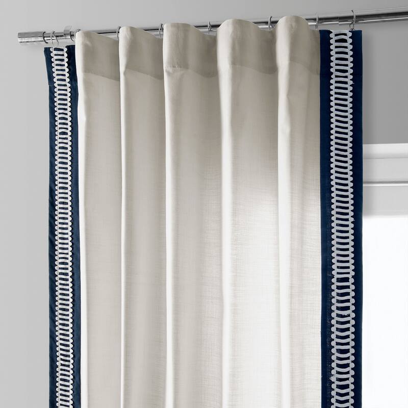 Exclusive Fabrics Bordered Textured Cotton Curtains For Bedroom ...