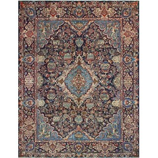 Fine Vintage Distressed Apollo Navy/Beige Rug - 9'7" x 13'6" - Bed Bath ...