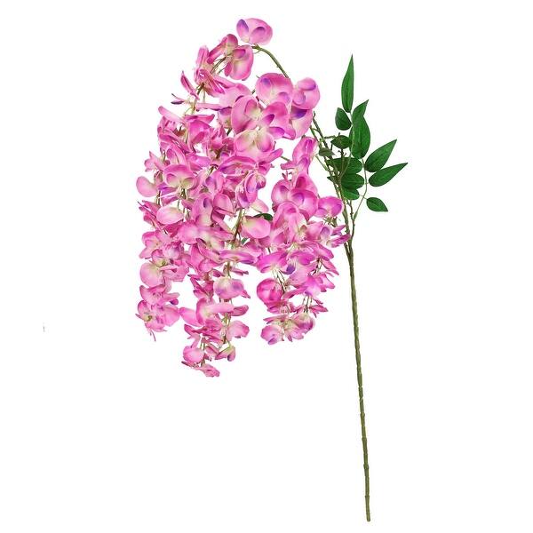 Set of 3 Fuchsia Artificial Japanese Wisteria Flower Stem Hanging Spray ...