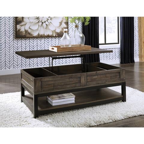 Realyn White/Brown Traditional Lift Top Cocktail Table - On Sale ...