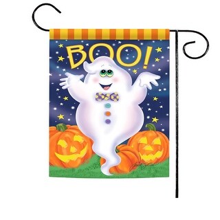 Halloween Jack-O-Lantern "Boo Ghost" Outdoor Garden Flag 18" x 12.5 ...