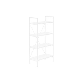 Modern 4 Tier Bookshelf, Contemporary 48"H Metal Frame Bookcase, for ...