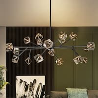 18-Light Modern Glam Linear Sputnik Cluster Cube Magic Bean Crystal ...