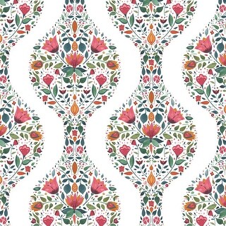 NextWall Floral Ogee Peel and Stick Wallpaper - Bed Bath & Beyond ...