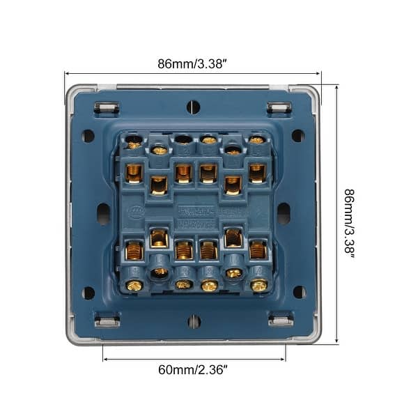 Light Switch Wall Panel Push Button 4 Gang 2 Way Grey 250V 10A ...