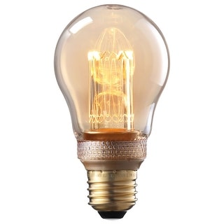 A19 LED Dimmable Light Bulb, Amber Glass E26 Base, Vintage Decorative ...