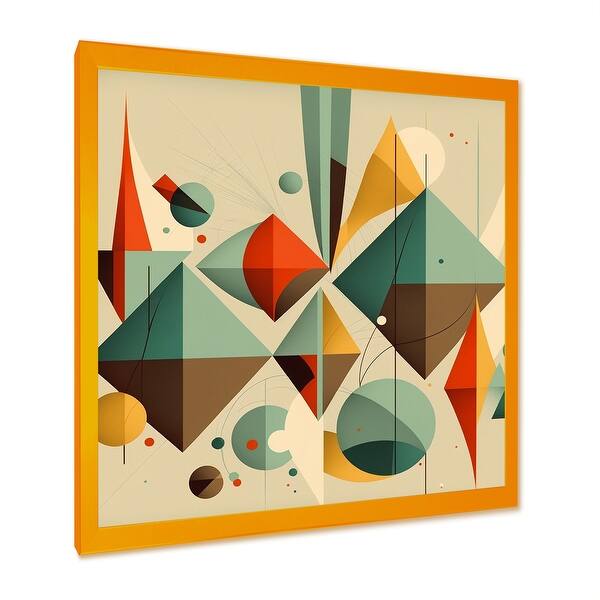 Designart "Mid-century Retro Dimensions III" Modern Midcentury Framed ...