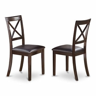 Set of 2 38" Leather X-Back Dining Chairs Cappuccino - 18x38 - Bed Bath ...