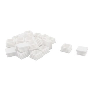 Home Plastic Flat Base Square Tube Pipe Inserts Caps White 30mm x 30mm ...