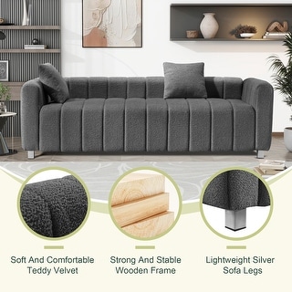 Vertical Felt Loveseat Settee Teddy Straight Row Sectional Loveseat ...