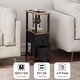 Slim Side Tables with Charging Station, USB Ports, and Wheels, Set of 2 ...