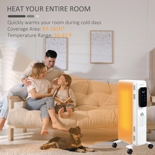 1500W Electric Floor Heater with Remote Control, LED Display, and ...