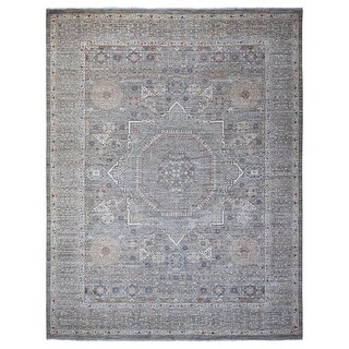 Shahbanu Rugs Laid Back Gray All Wool Mamluk Design Pre Historic 14th ...