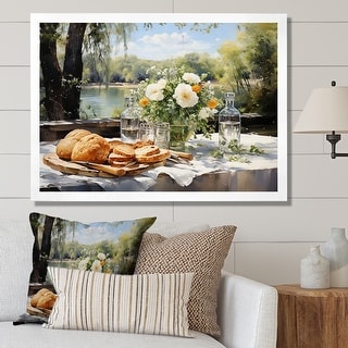 Designart "Picnic At The Lake III" Meals & Picnics Framed Wall Decor ...
