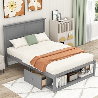 Full Size Platform Bed with Drawer - Bed Bath & Beyond - 37253037