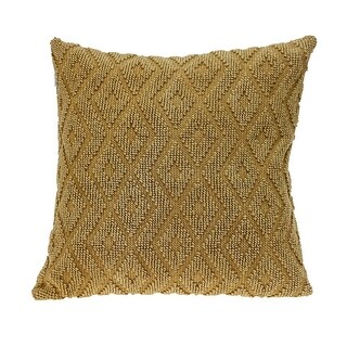 Jacquard Diamond Pattern Decorative Mustard Yellow Throw Pillow - Bed ...
