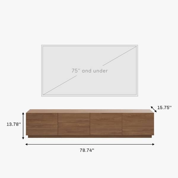 Minimalist Wood TV Stand with 4 Drawers, Modern Long Media Console for ...