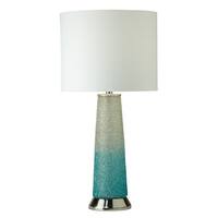 Bliss River of Goods Ombre Pink Glass and Metal 22-Inch Table Lamp ...