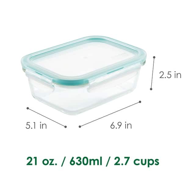 LocknLock Purely Better Glass Food Storage Containers 21oz 4 PC Set ...