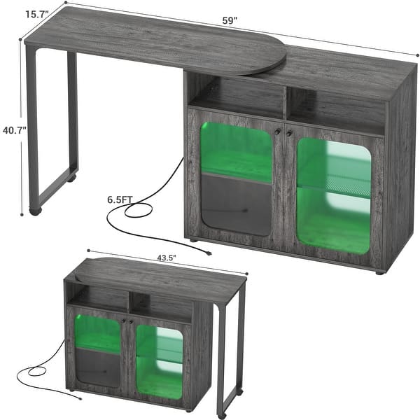 Foldable Wood Double-sided Buffet Sideboard Bar Cabinet Kitchen Island ...