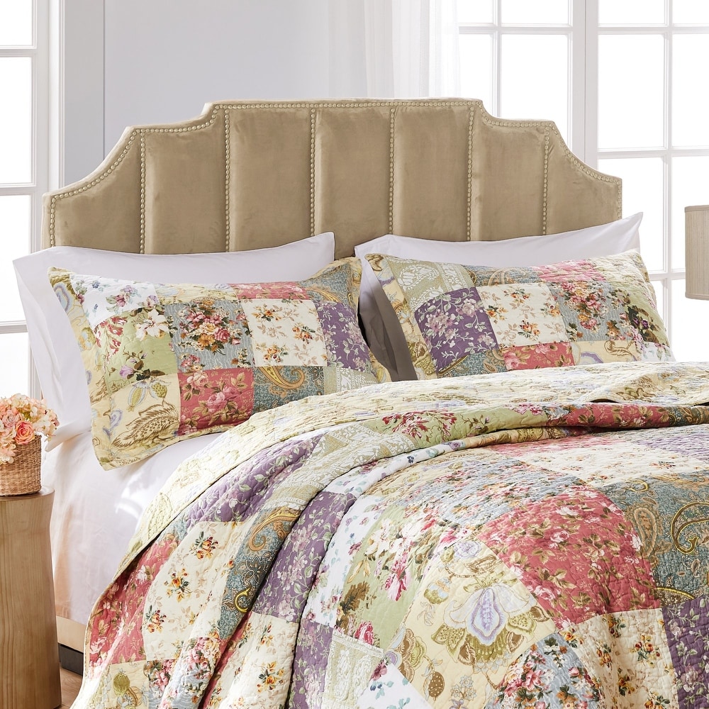 Greenland Home Fashions Shangri-La 100% Cotton Geometric Art Quilt Set ...