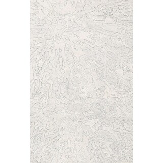 Ahgly Company Machine Washable Contemporary Dark White Beige Area Rugs ...