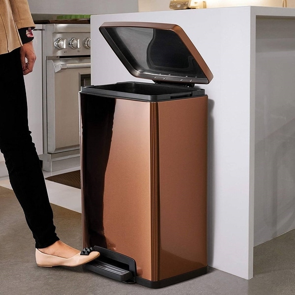 3 Gallon Kitchen Trash Can with Step Lid in Copper Bronze On Sale Bed Bath Beyond 36214982