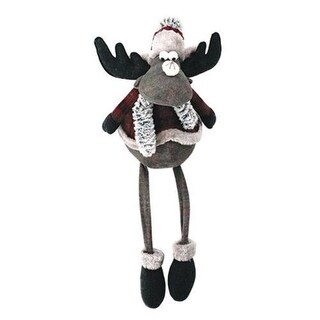 Large Dangle Leg Plush Red/Gray Moose - 18" high by 12" wide with 17 ...