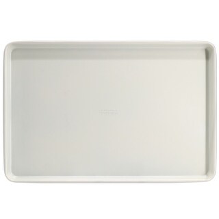 17 x 11 Inch Nonstick Rectangular Carbon Steel Cookie Sheet in Linen ...