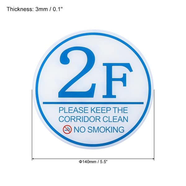 2F Floor Number Sign Acrylic Self-Adhesive Building Marking Sticker ...