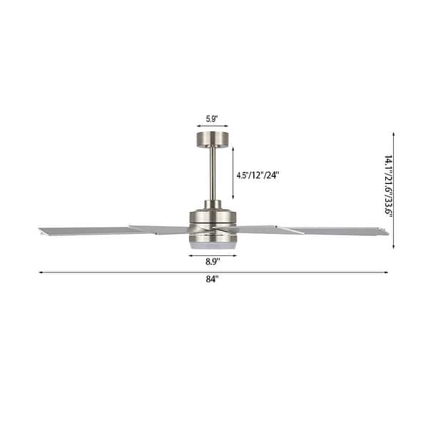 WINGBO 65/72/84" DC Motor LED Ceiling Fan with Remote Control - Bed ...