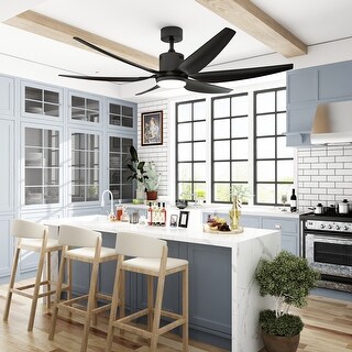 Aluminum Ceiling Fan Reversible Multi-Speed Integrated Tri-Tone Light ...